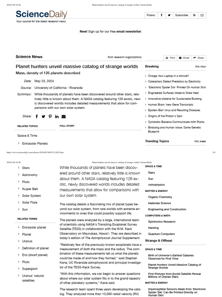 Planet Hunters Unveil Massive Catalog of Strange Worlds - ScienceDaily ...