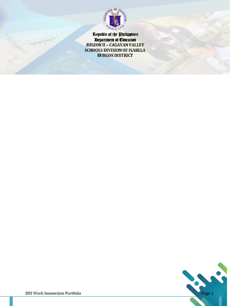 Work Immersion Portfolio | PDF | Job Interview | Confidentiality