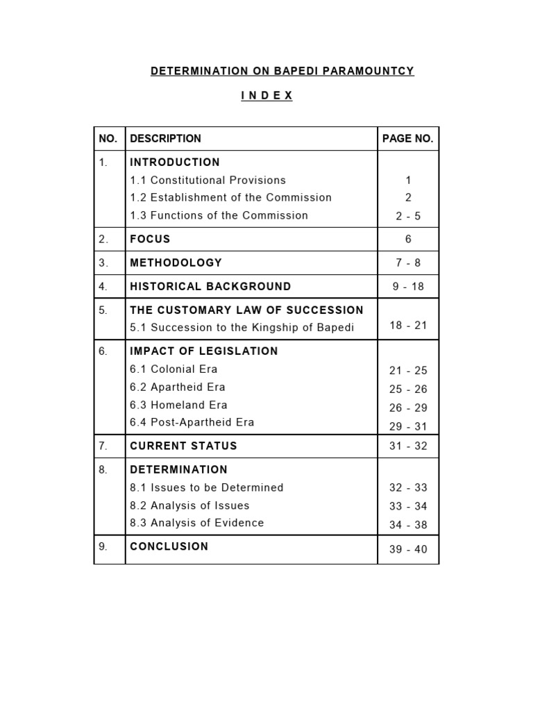 Determination Bapedi Paramountcy | PDF