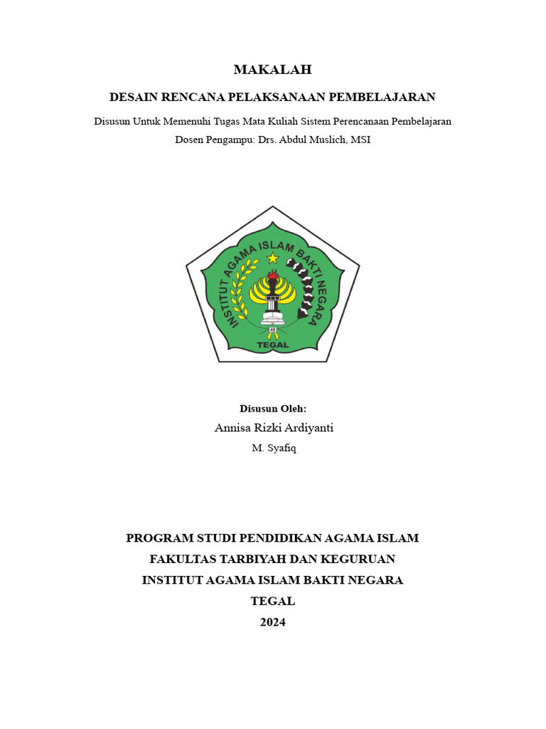 Makalah Sistem Perencanaan Pembelajaran | PDF