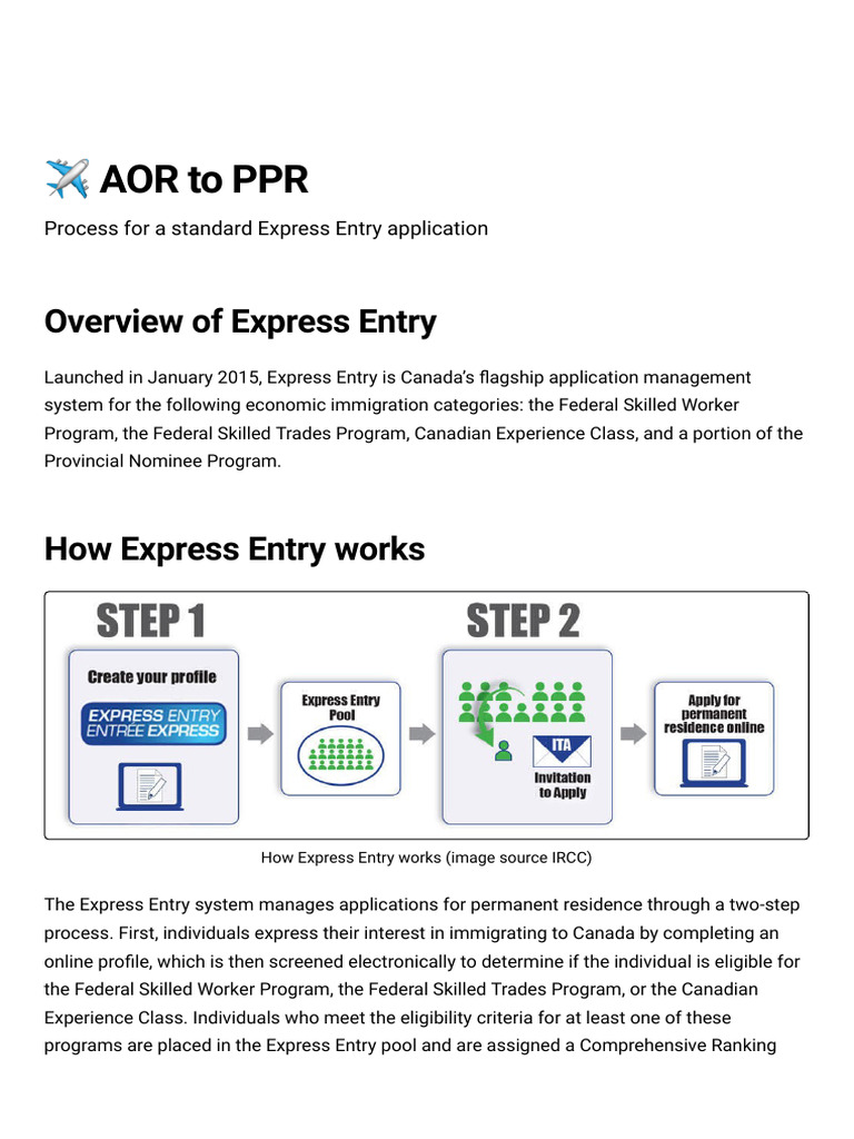 AOR À PPR Site D'aide Pour Les Notes Du SMGC | PDF | Immigration ...