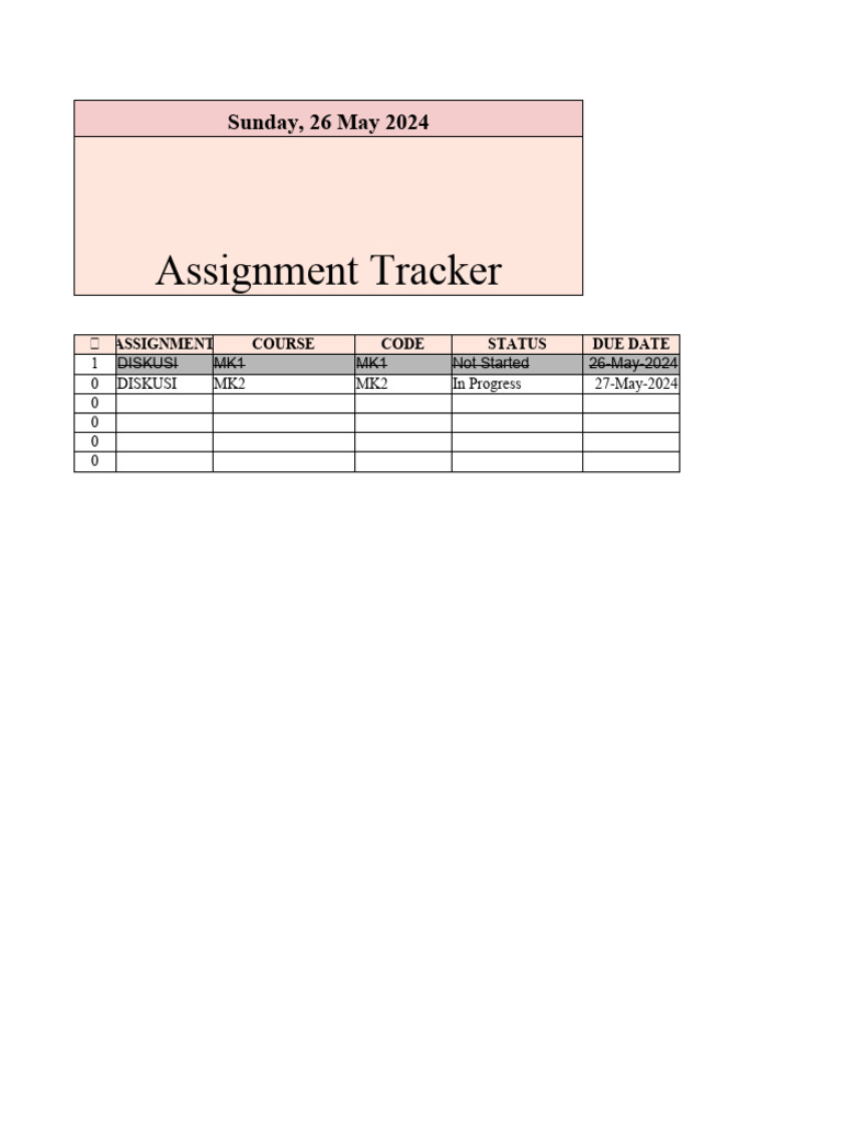 Assignment Tracker | PDF