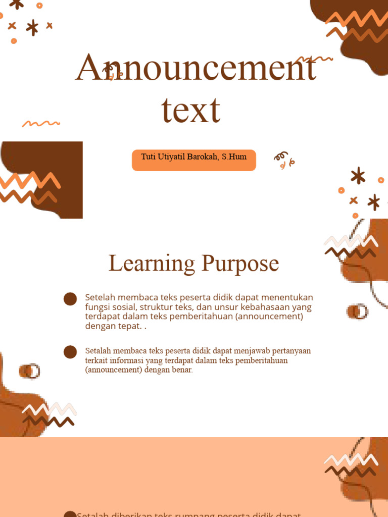 Understanding Announcement Texts | PDF