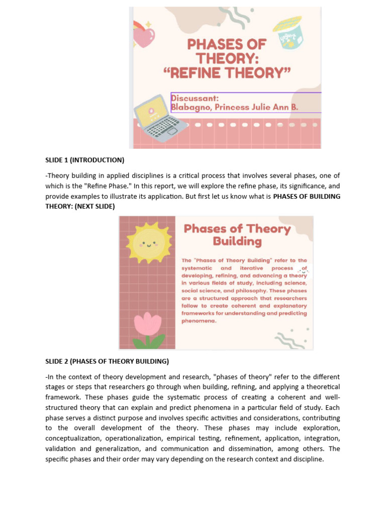 Understanding the Refine Phase in Theory Building | PDF | Theory ...
