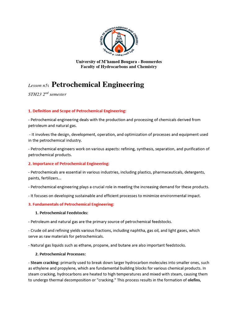 Petrochemical Engineering | PDF | Petrochemical | Cracking (Chemistry)
