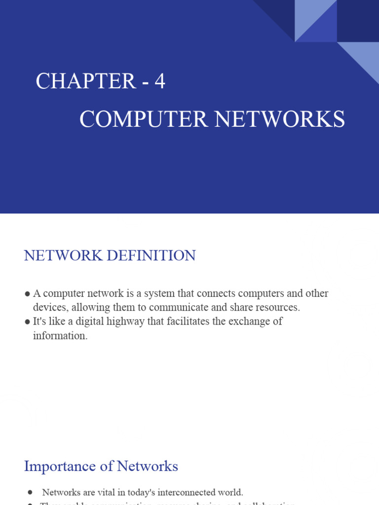 Chapter - 4 Networks | PDF | Computer Network | Osi Model