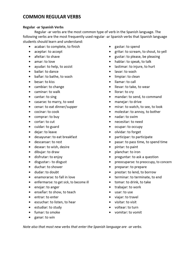 List of Verbs | PDF | Morphology | Linguistic Morphology