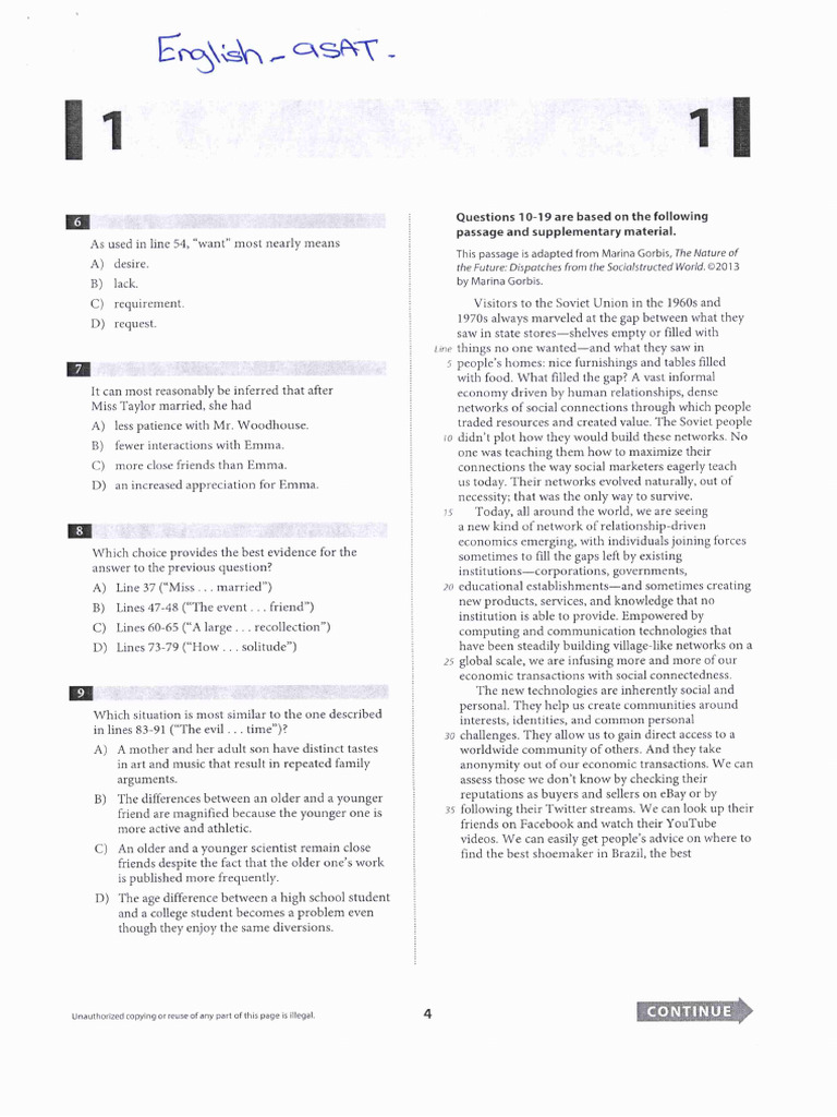 English 9 Sat | PDF