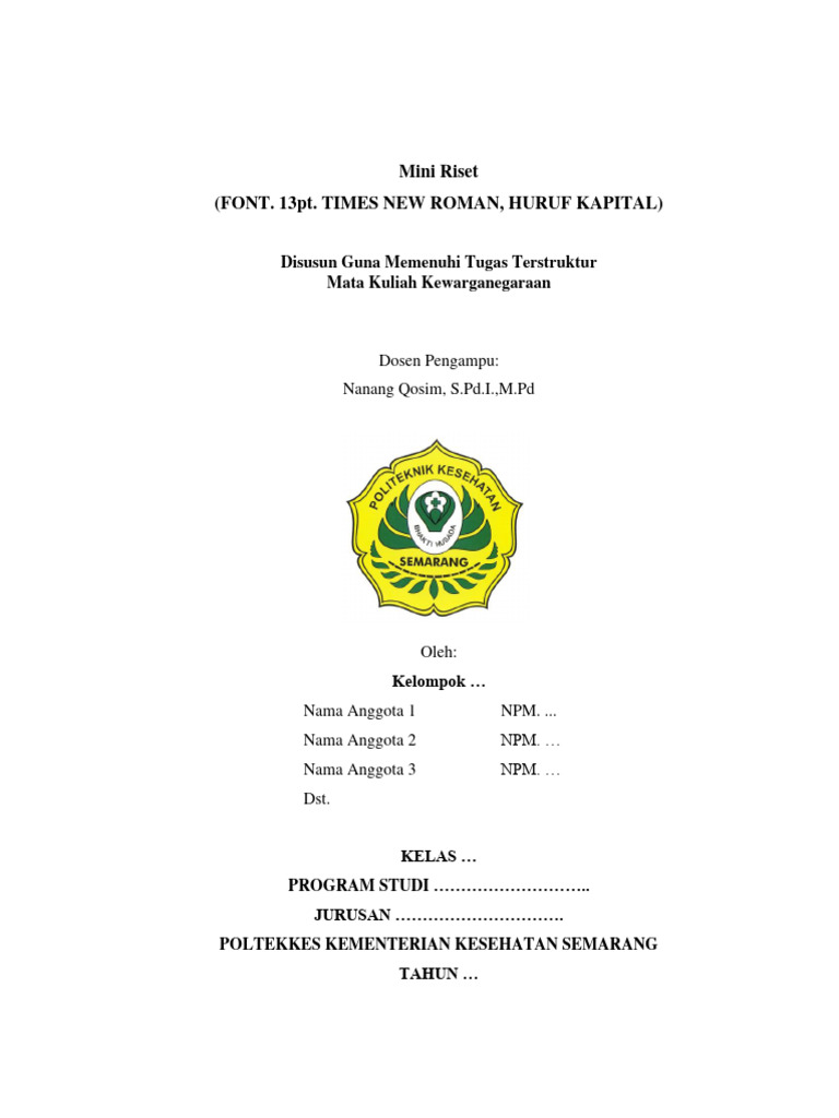 Panduan Penulisan Mini Riset Kewarganegaraan | PDF | Karier & Perkembangan