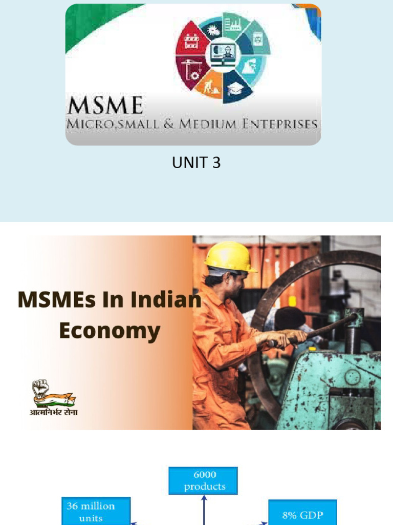 Unit 3 MSME (2) | PDF | Entrepreneurship | Small And Medium Sized Enterprises