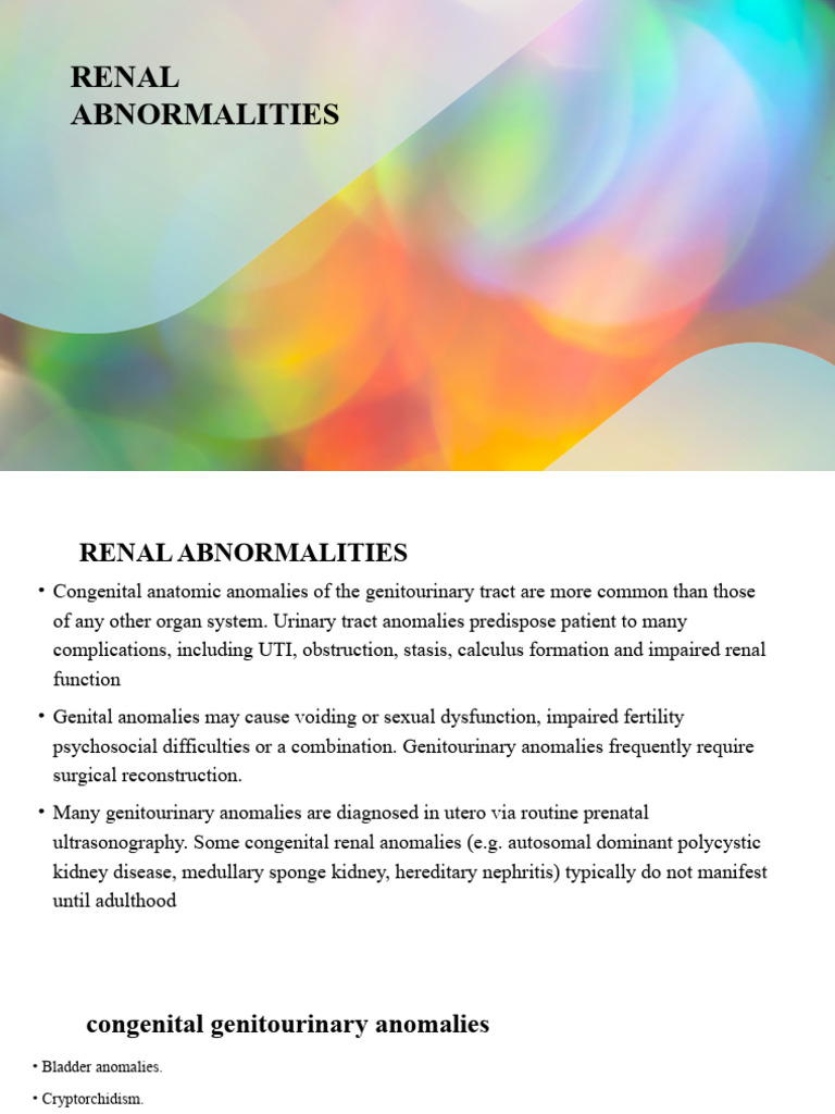 Renal Abnormalities | PDF | Urinary Tract Infection | Kidney