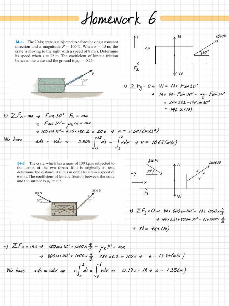 Dynamics Exercise 2 | PDF