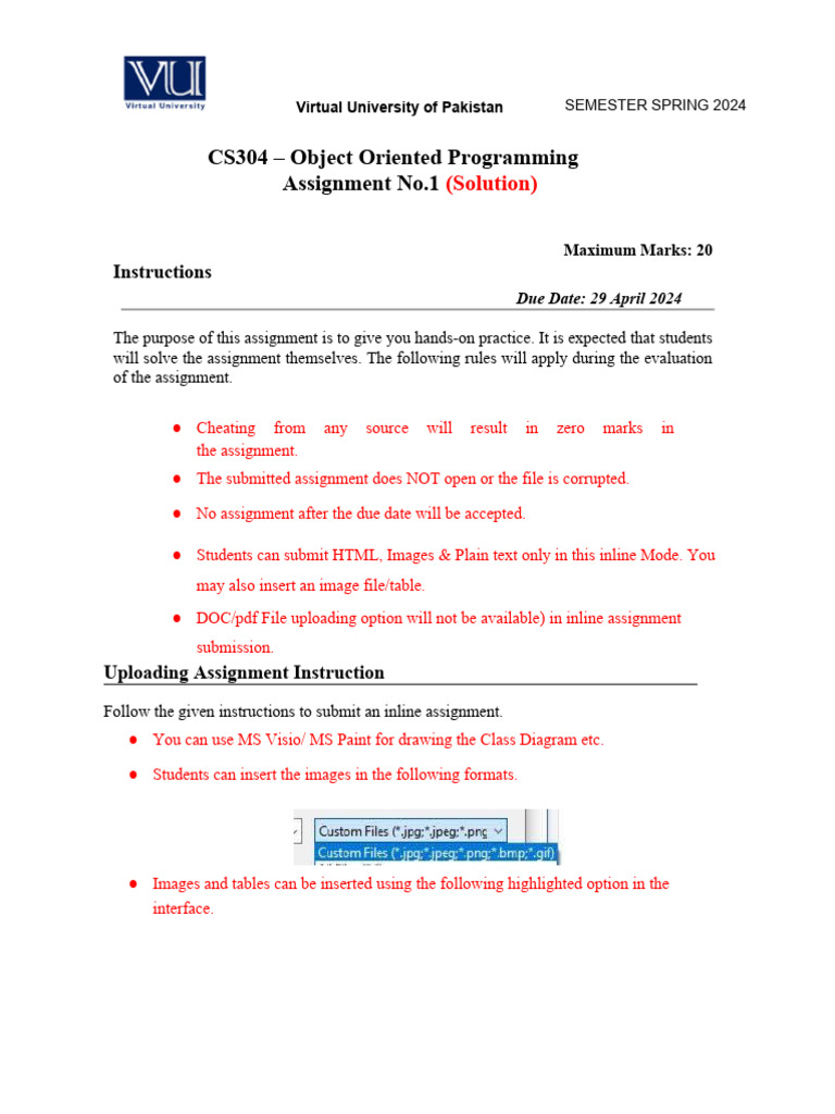 CS304 OOP Assignment 1 Solution Guide | PDF | Freelancer | Computing