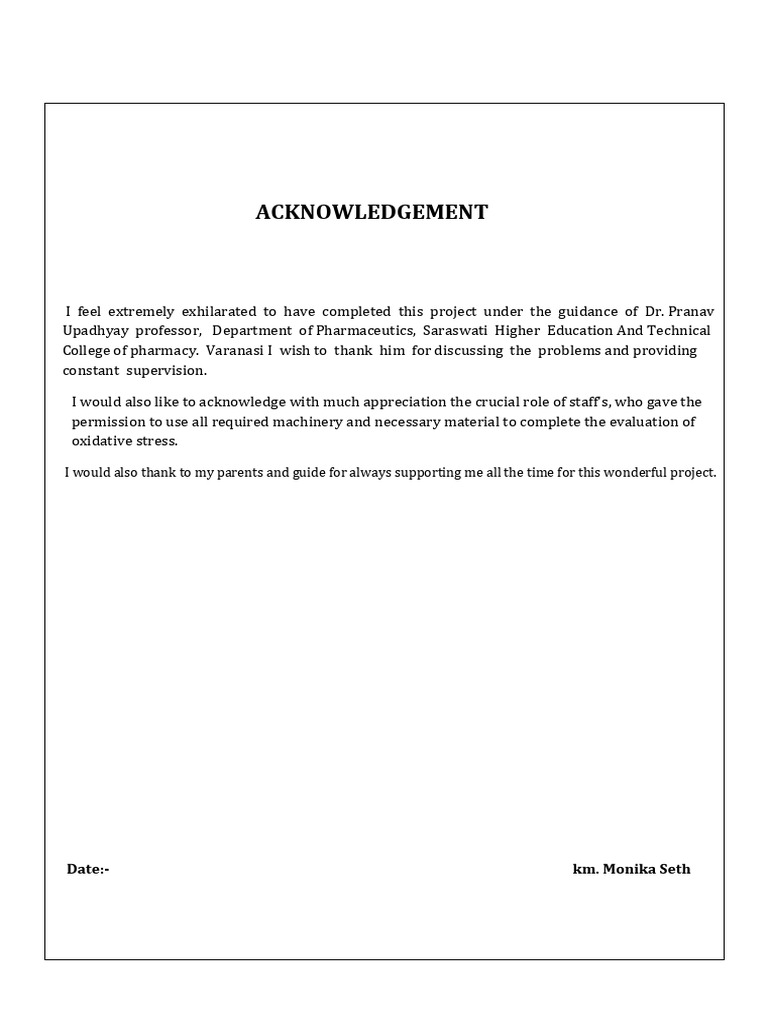 Acknowledgement | PDF