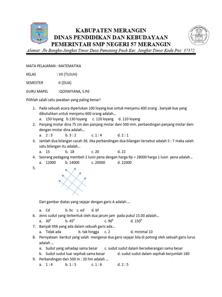 MTK Kls VII | PDF | Metode & Bahan Ajar | Griya & Taman