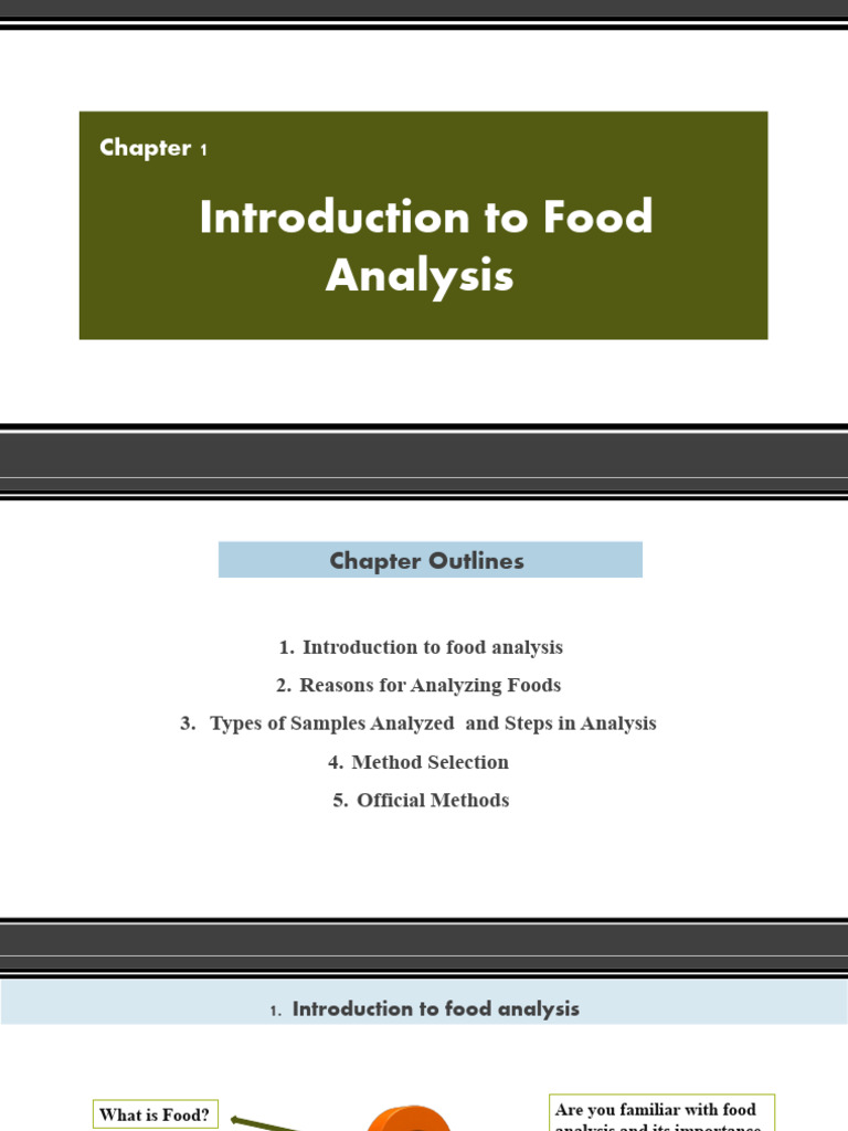 Introduction To Food Analysis | PDF | Foods | Soybean