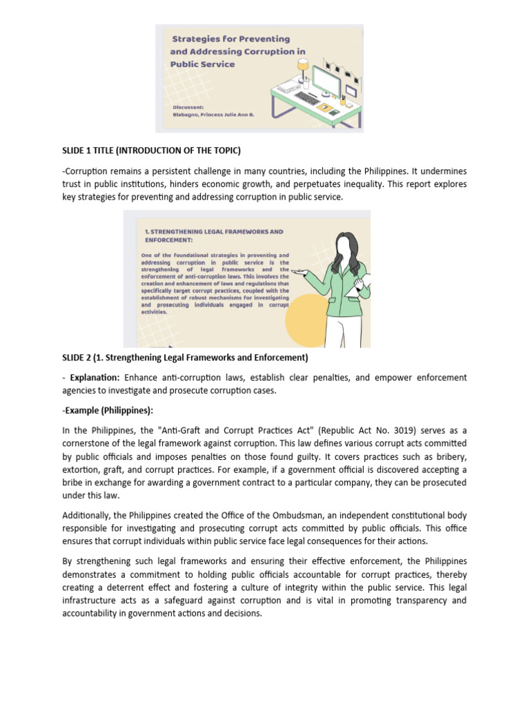 Notes in Strategies For Preventing and Addressing Corruption | PDF ...