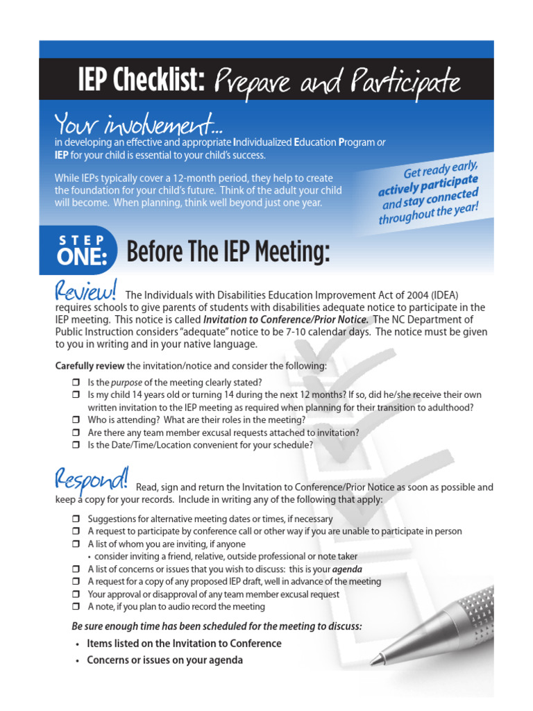 ECAC_IEP_Checklist_2013-1 | PDF | Individualized Education Program
