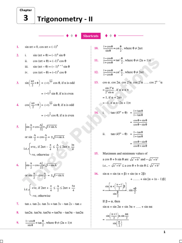 01 - XI-M1-03 Trigonometry - II - Solutions - 64dcc8dc39b99 | Download Free PDF | Trigonometry ...