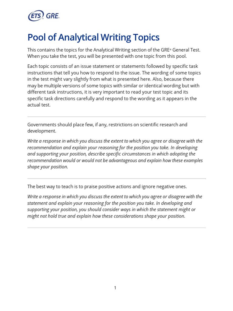 Analytical Writing Pool - Unlocked | PDF | Reason | Policy