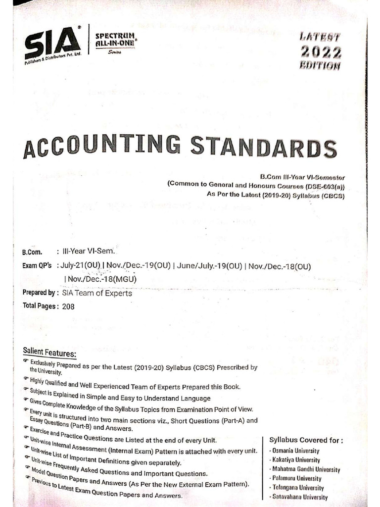 Accounting Standards Sem 6 SIA | PDF