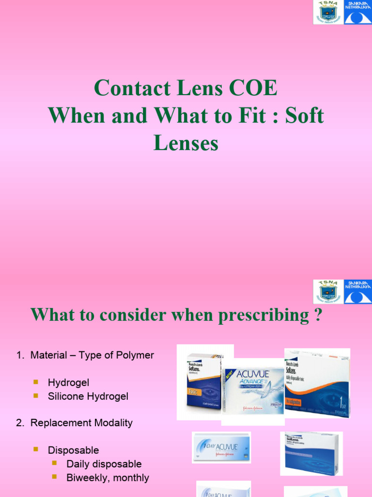 4 When How and What To Fit - Soft Lenses | PDF | Contact Lens | Cornea