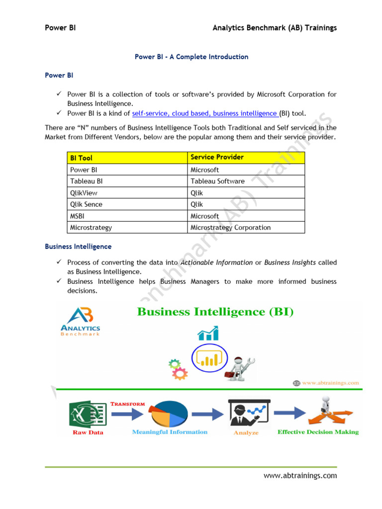 Power BI - A Complete Introduction | PDF | Mobile App | Business ...
