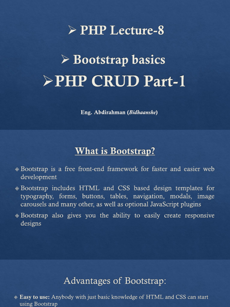 PHP Lecture-8 CRUD | PDF