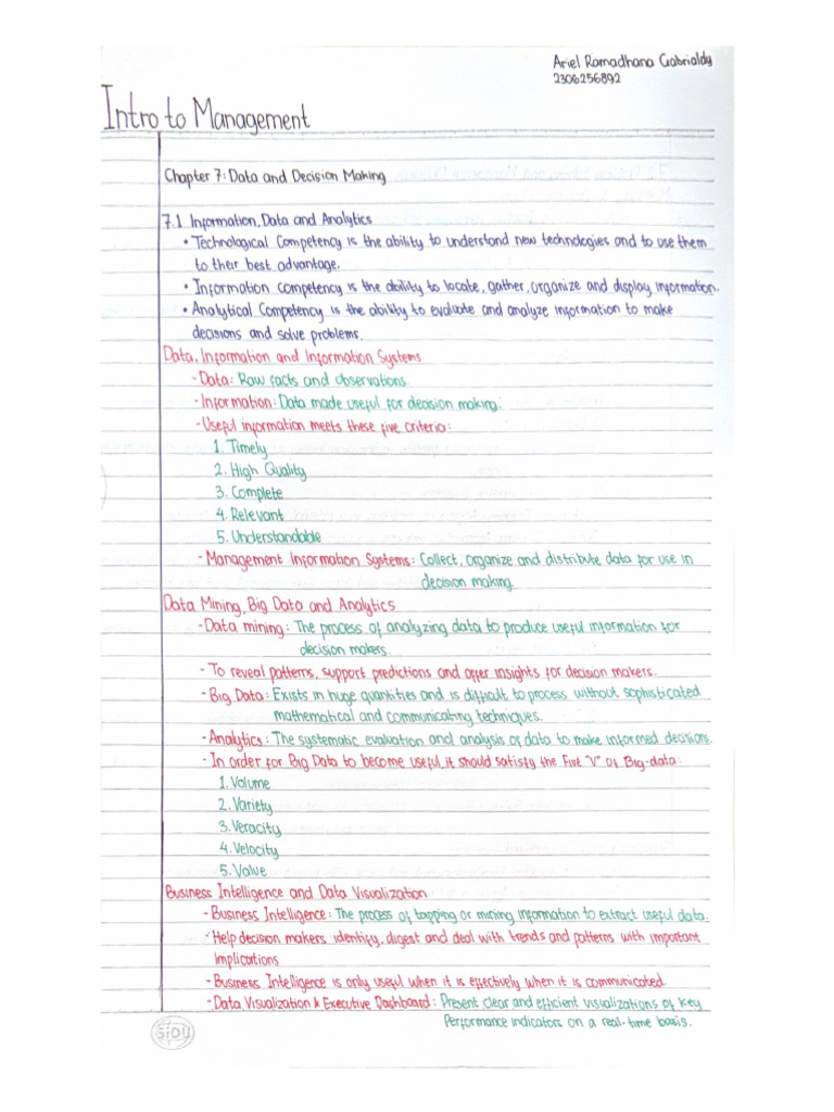 Chapter 7 Summary Intro To Management | PDF