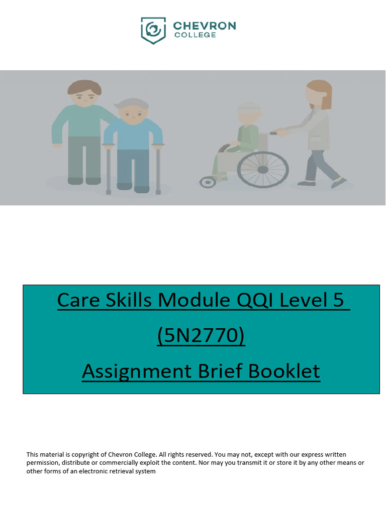 Care Skills Assignment Brief Booklet | PDF | Learning | Oral Hygiene