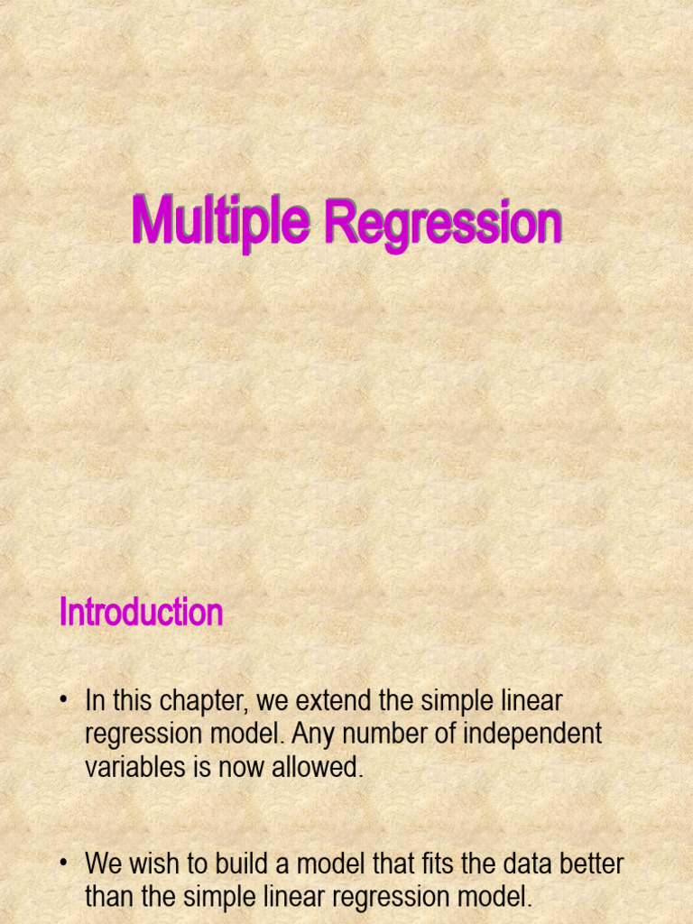 Multiple Regression Pdf Errors And Residuals Coefficient Of Determination 