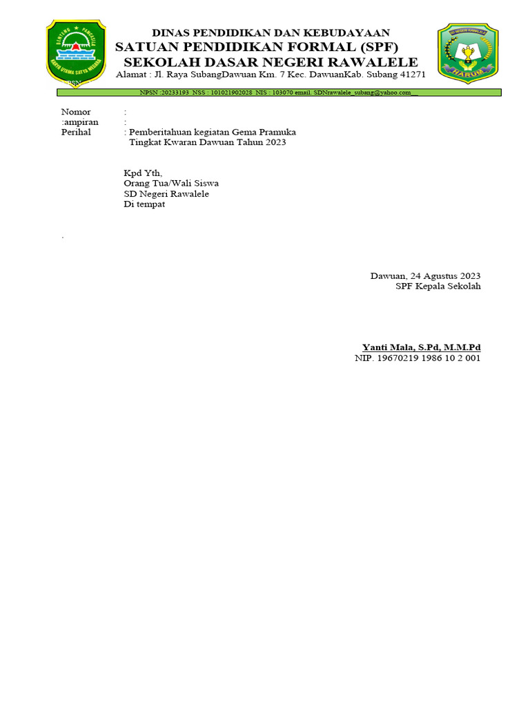 KOP SDN Rawalele | PDF