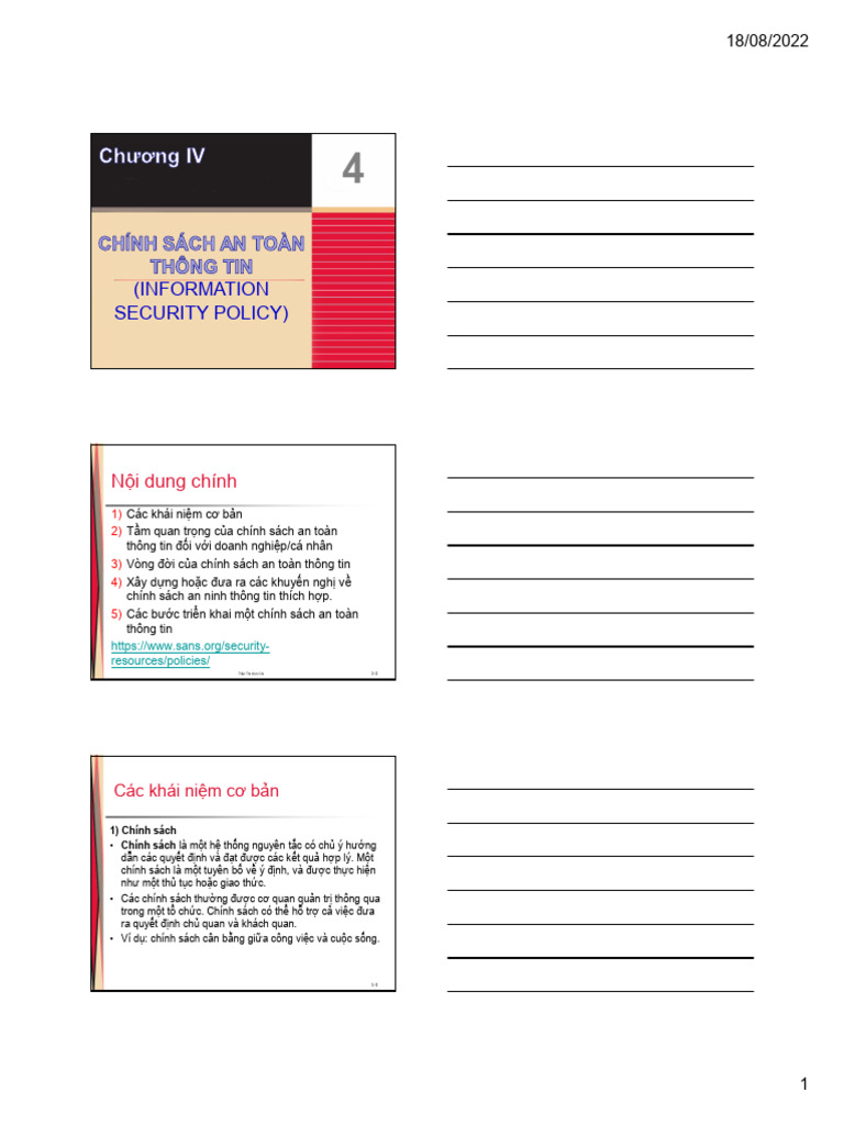 C04 ChinhSachAnToanThongTin Chinh | PDF