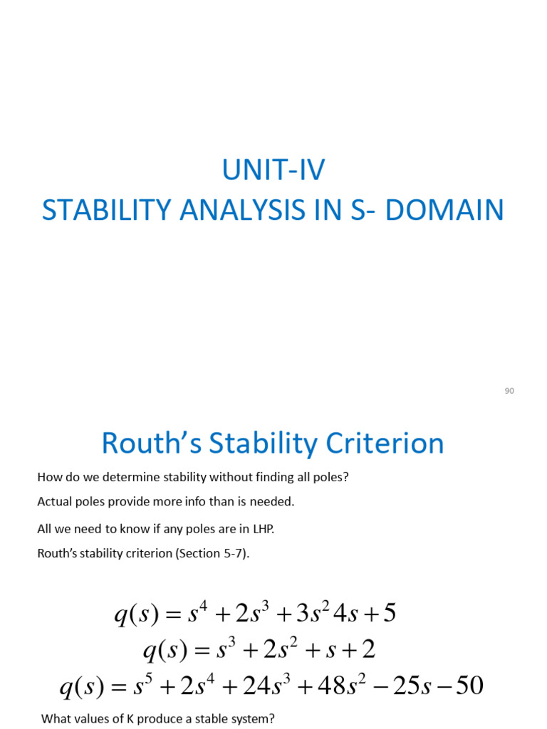 Control Systems Stability | PDF | Stability Theory | Abstract Algebra