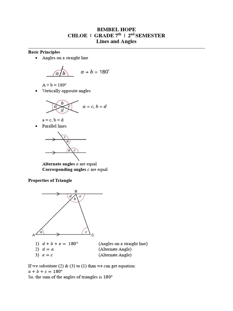 Math Lines & Angles | PDF