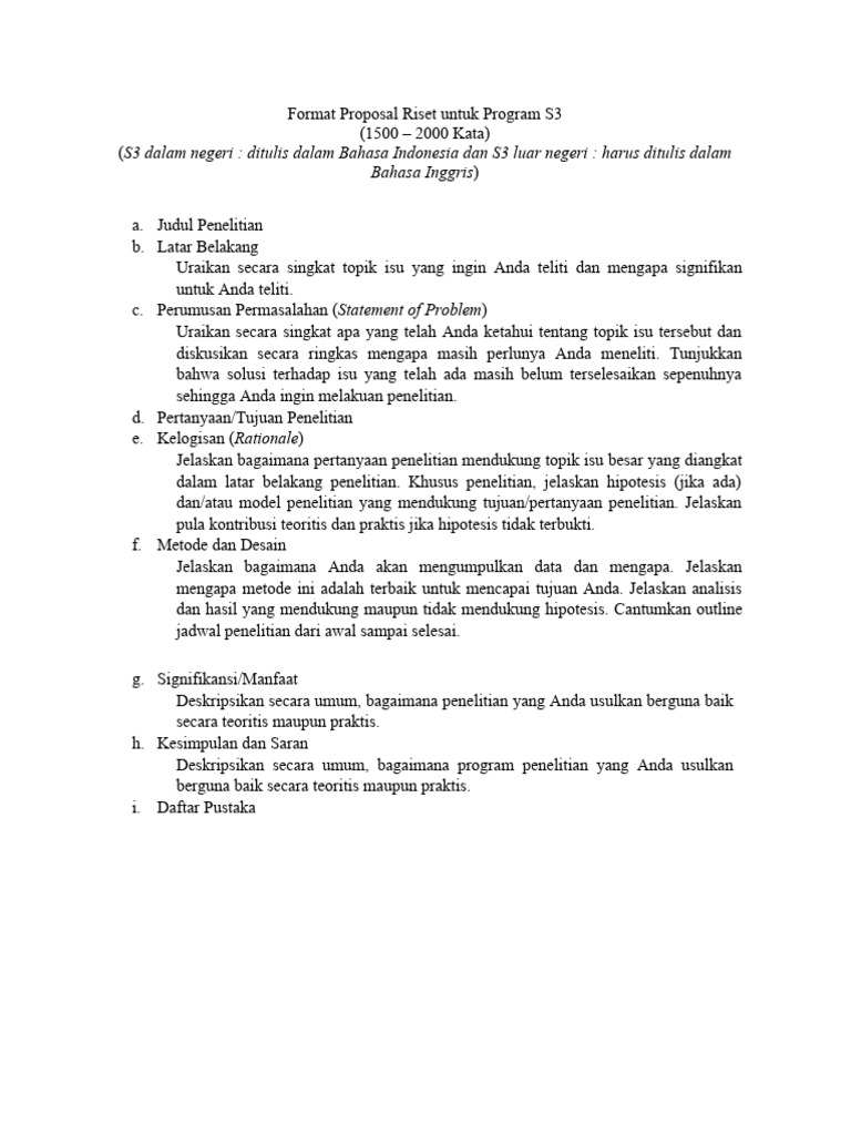 Format Proposal Riset S3 Pengenalan Wajah | PDF | Komputer