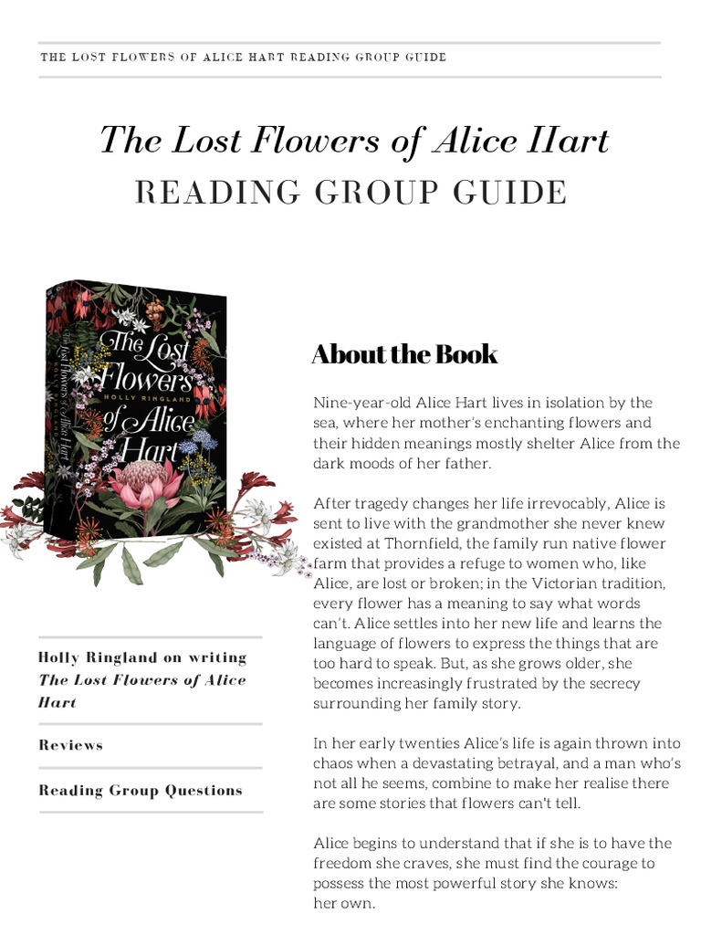 The Lost Flowers of Alice Hart Guide | PDF | Grief