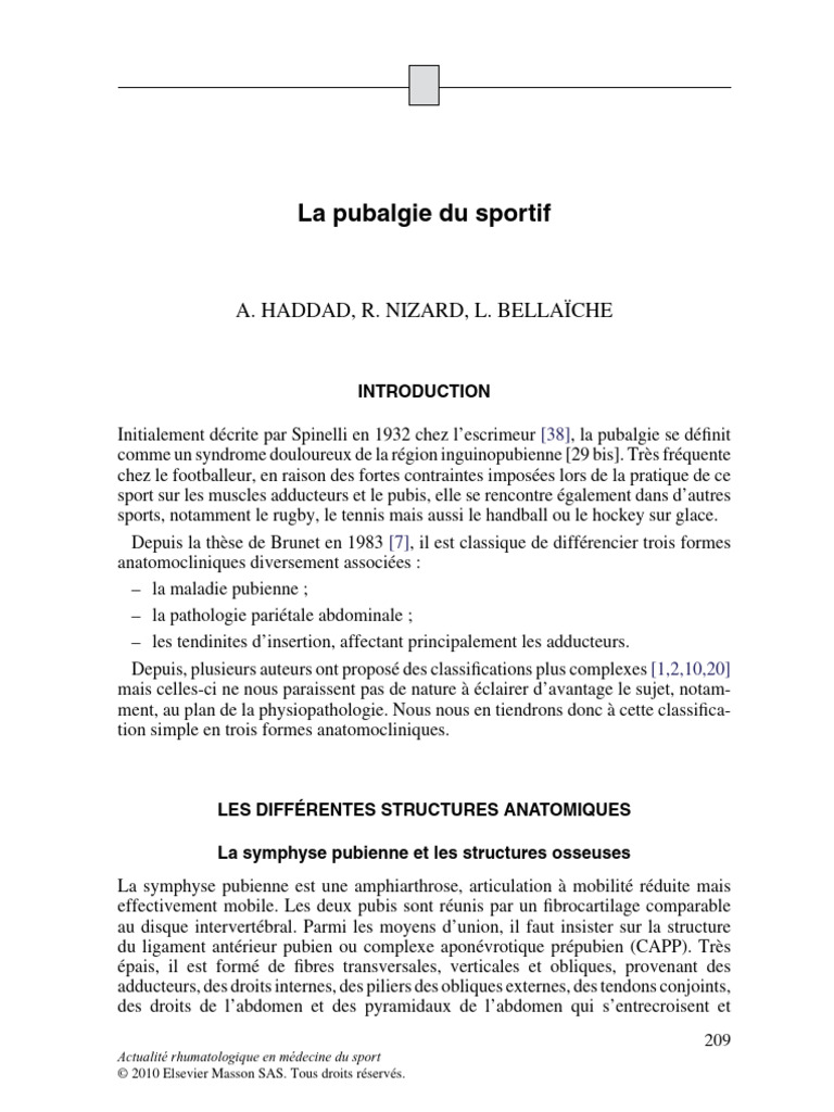 Comprendre la pubalgie du sportif | PDF | Appareil locomoteur