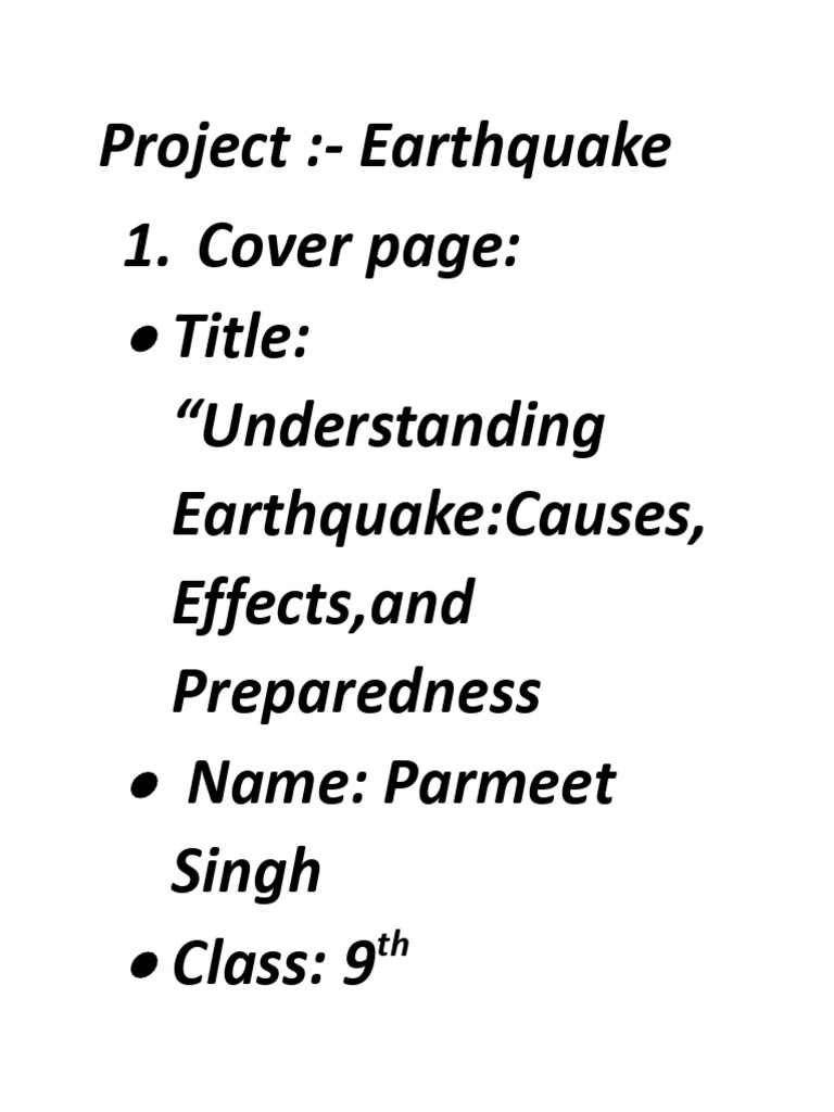 Parmeet Singh Class 9th A | PDF | Earthquakes | Geological Hazards