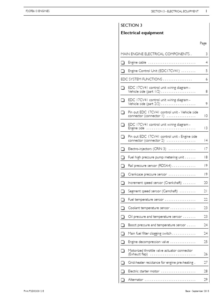 FPT Iveco Electrical EDC17CV41 | PDF | Internal Combustion Engine ...