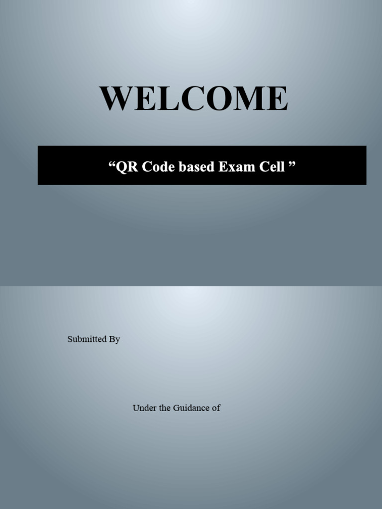 QR Code Based Exam Cell | PDF | Qr Code | Systems Engineering