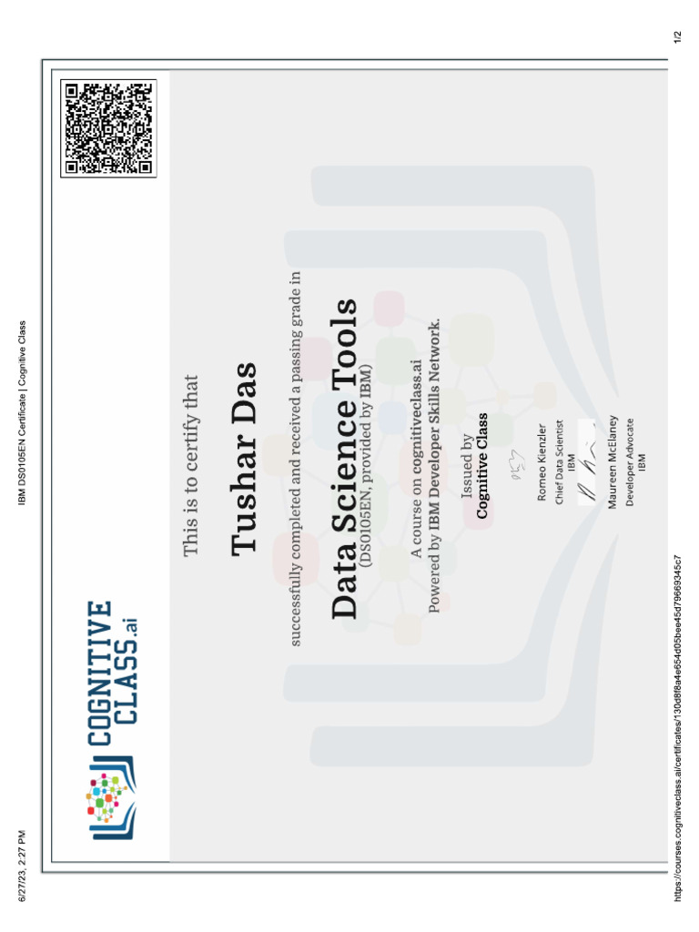 Tushardas Ibm Data Science Tool | PDF
