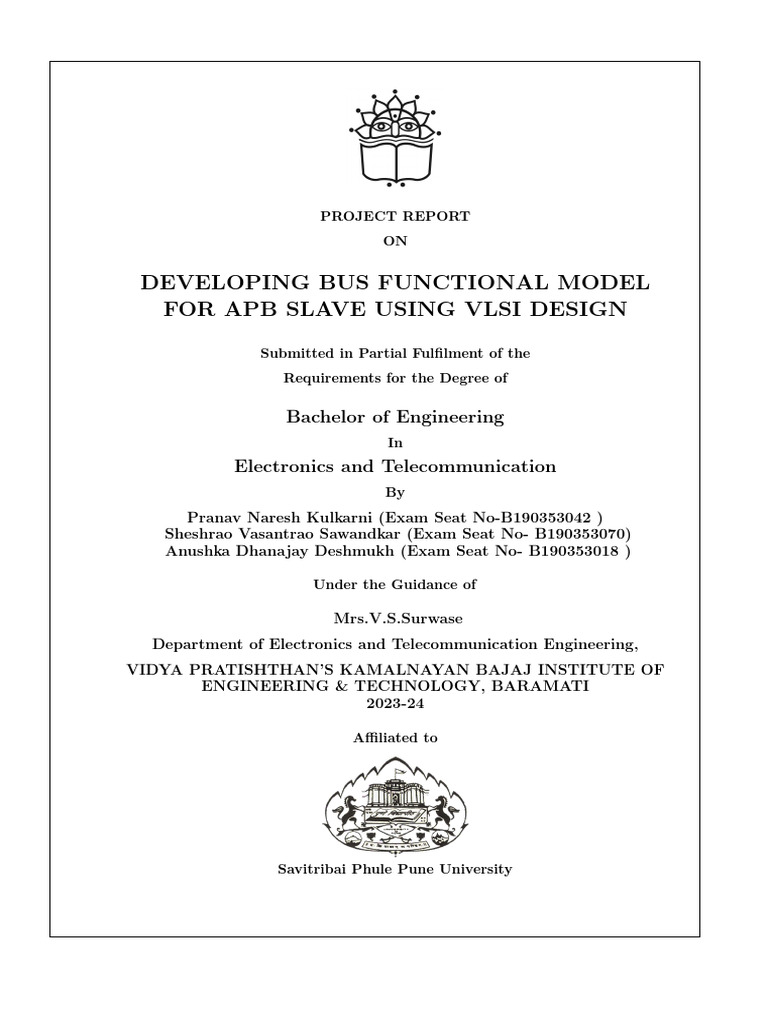 BE Project Final Report | PDF | System On A Chip | Hardware Description Language