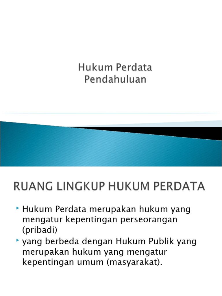 Pendahuluan HK Perdata | PDF
