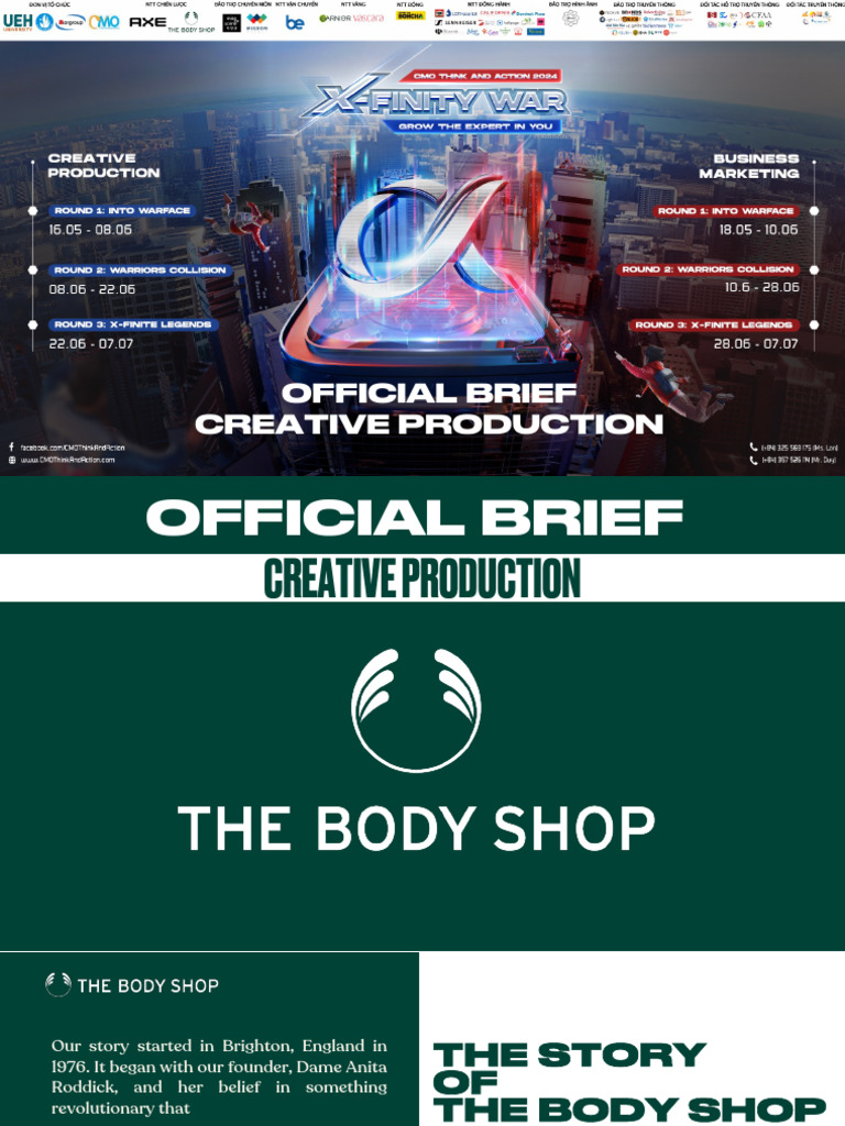 [CMO THINK AND ACTION 2024][CREATIVE PRODUCTION] ĐỀ BÀI VÒNG 1 - THE BODY SHOP | PDF | Brand
