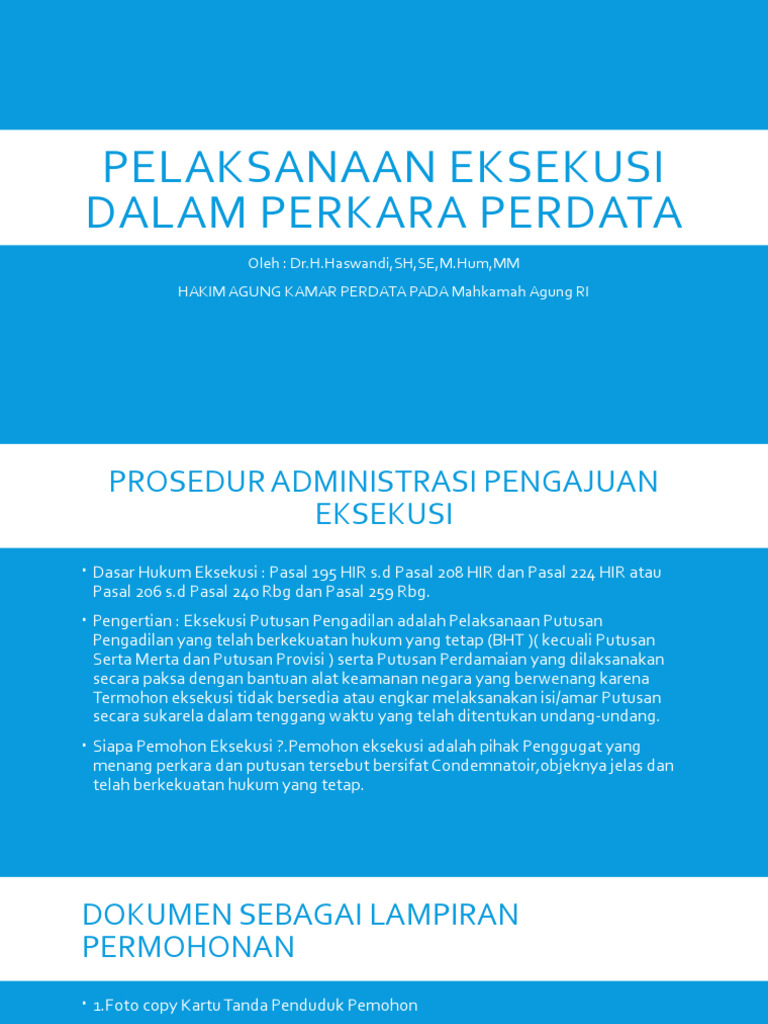 Pelaksanaan Eksekusi Dalam Perkara Perdata Rev | PDF
