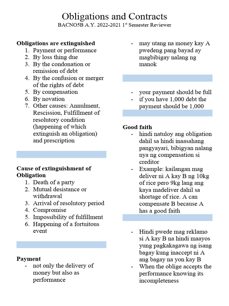 Oblicon Midterm 1 | PDF | Surety | Debt