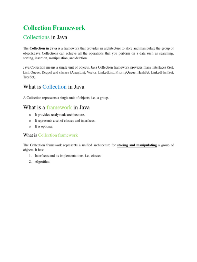 Collection Framework | PDF | Class (Computer Programming) | Method ... Collection Framework | PDF | Class (Computer Programming) | Method ...