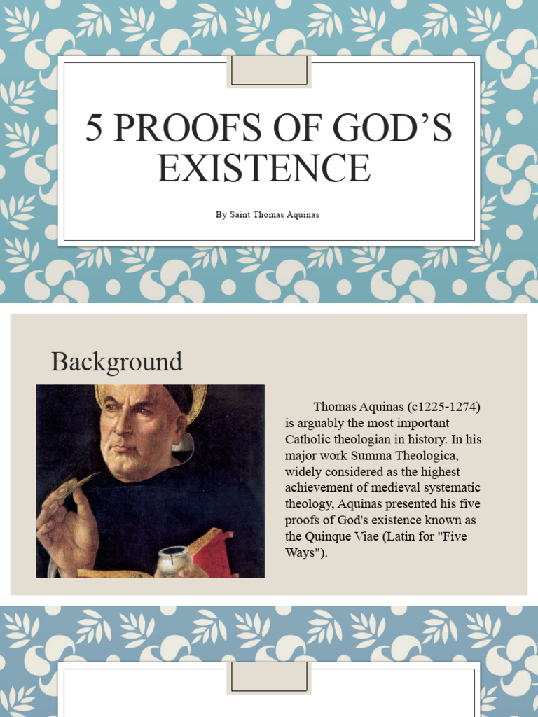 5 Proofs of God's Existence | PDF | Religious Belief And Doctrine ...