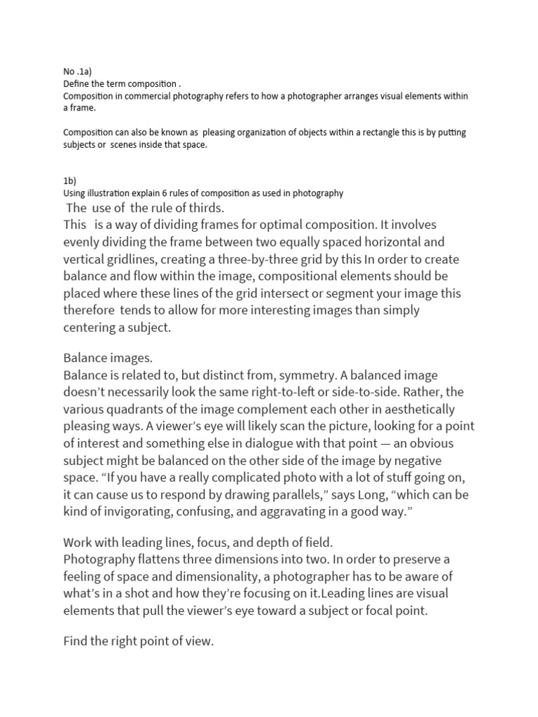 Commercial Photography | PDF | Composition (Visual Arts) | Imaging